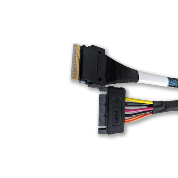GEN4 SLIMSAS X8 (SFF-8654) TO *2 PCIE DRIVE RECEPTACLE (SFF-8639) CABLE ...